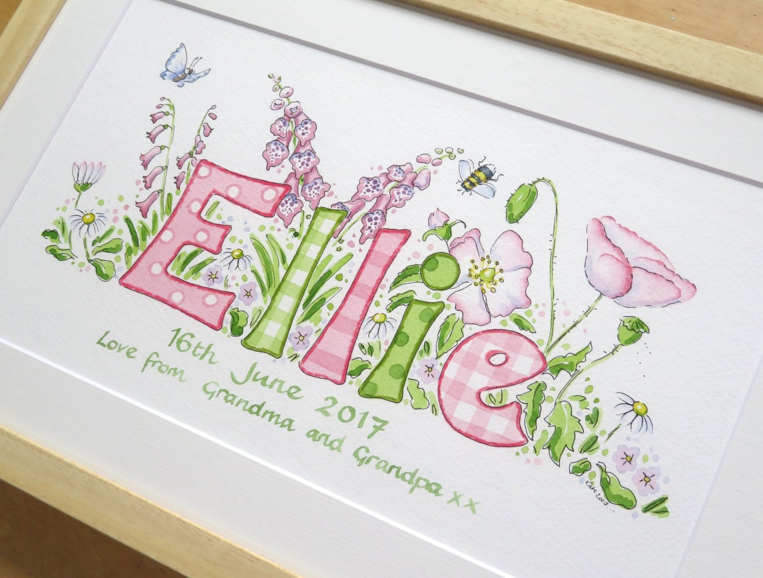 Personalised Baby Name Art Unique and Original Nursery - Etsy UK