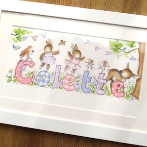 Bespoke Hand-painted Baby Name Art – Watercolour Nursery Keepsake by ...