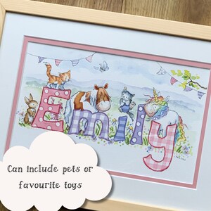 Personalised Baby Name Art — Hand Painted Watercolour Keepsake by Kate ...