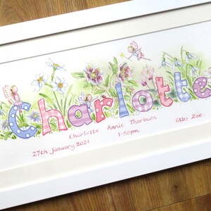 Bespoke Hand-painted Baby Name Art – Watercolour Nursery Keepsake by ...