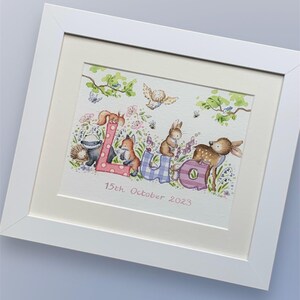 Personalised Baby Name Art — Hand Painted Watercolour Keepsake by Kate ...