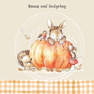 Watercolour Autumn Clip Art Animal Bundle, Digital Download Fall ...