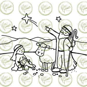 Hand Drawn Christmas Nativity Set, Digi Stamp, Christmas Scene Clipart ...