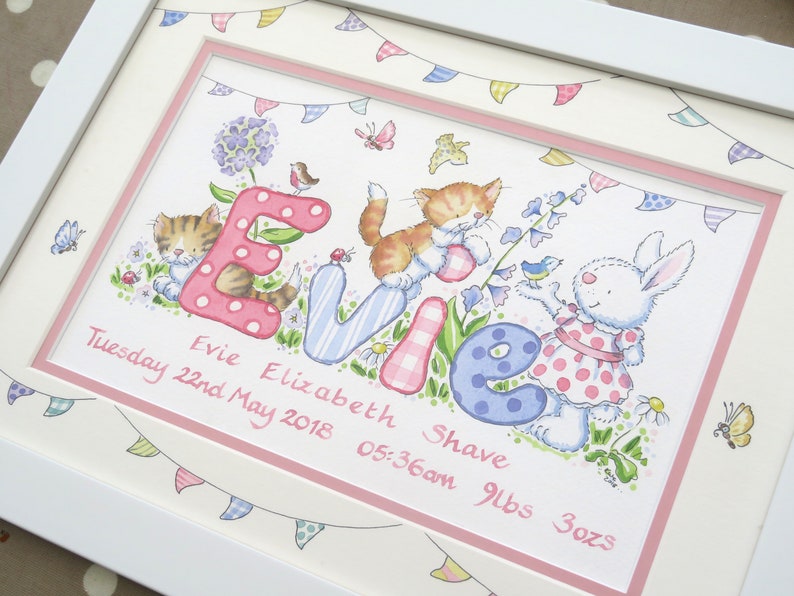 Personalised Baby Name Art Unique and Original Nursery - Etsy UK