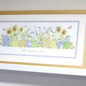 Bespoke Hand-painted Baby Name Art – Watercolour Nursery Keepsake by ...