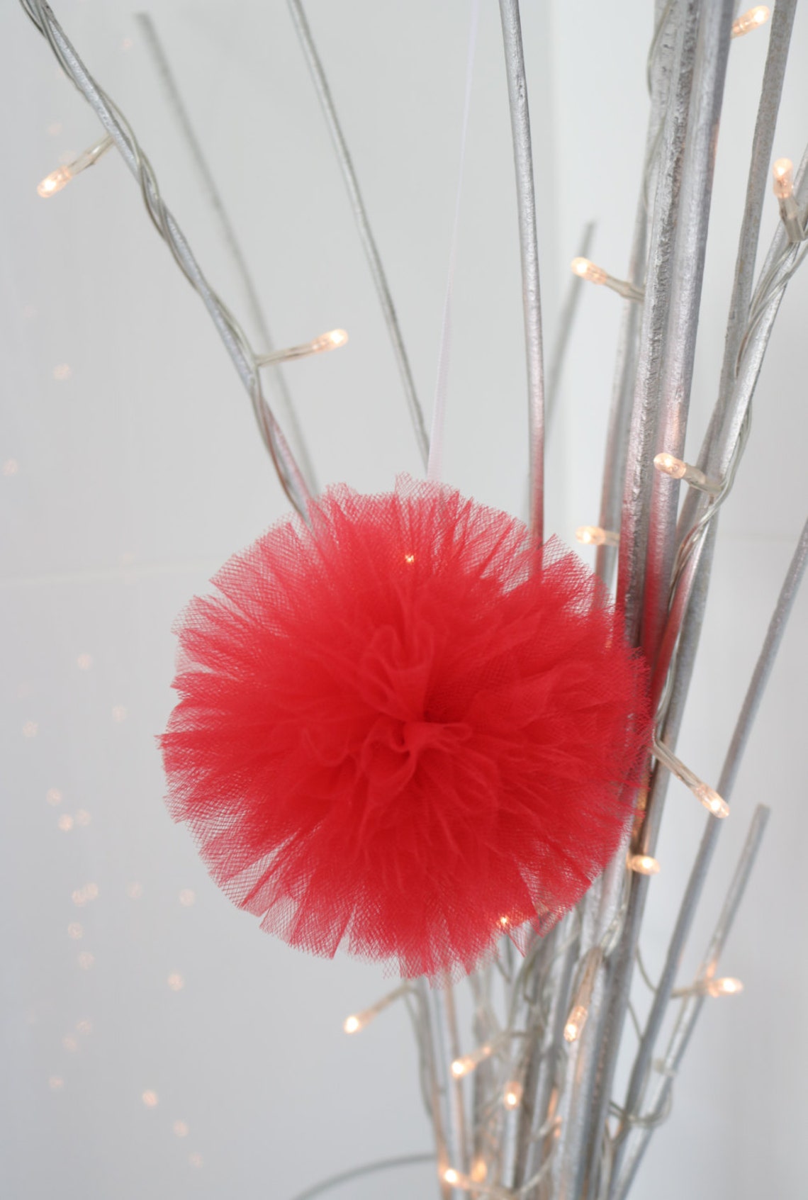 Set of 3 Tulle Pom Poms Small 10cm 4 Inch Custom Colours - Etsy