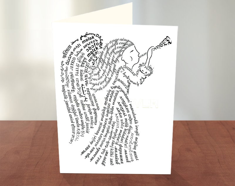 World Angel Card Templates - Black - DIY Printable - Etsy