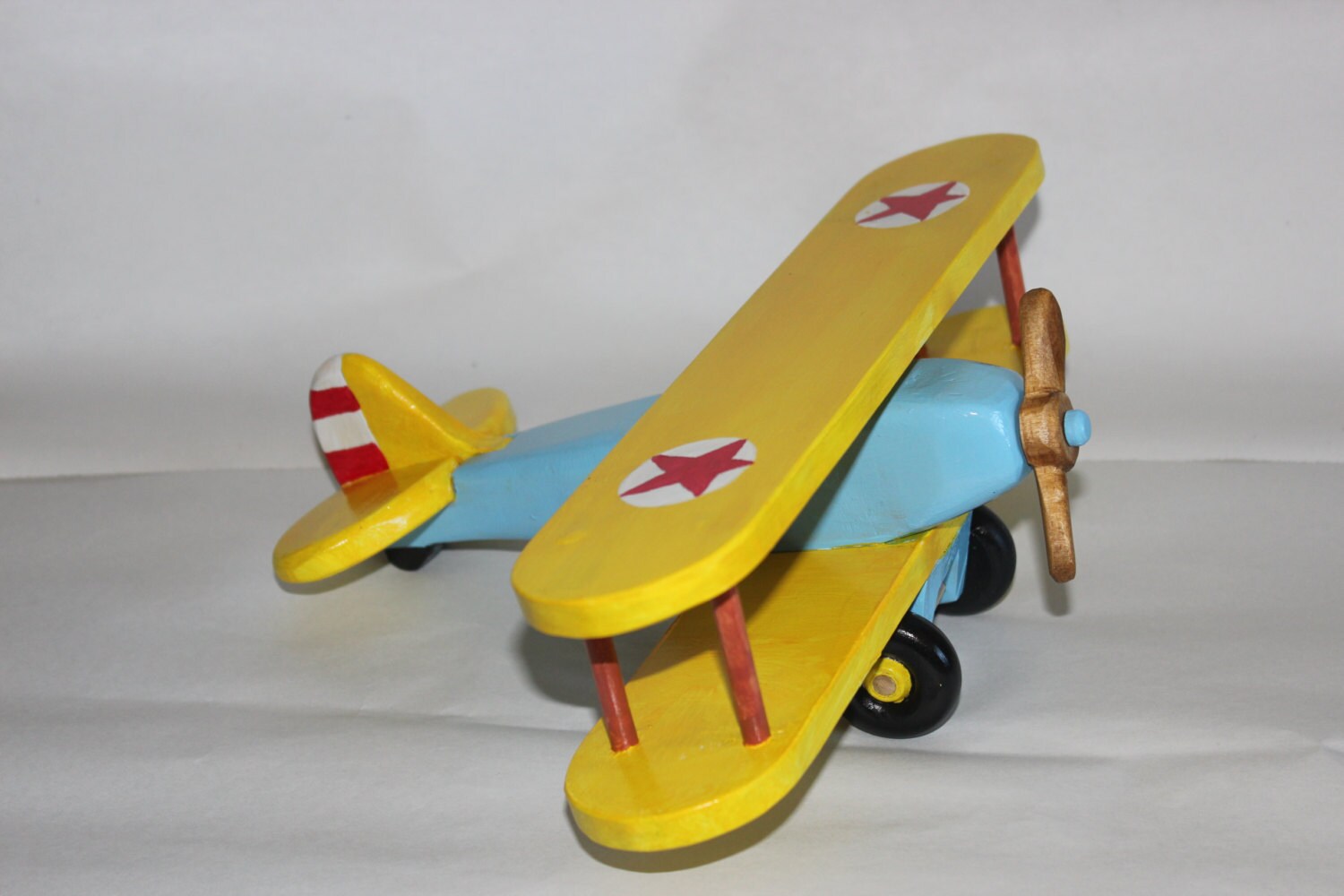 Wooden Bi Plane Toy - Etsy