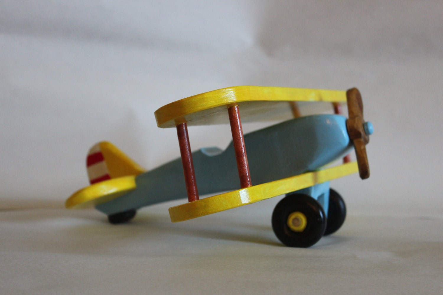 Wooden Bi Plane Toy - Etsy
