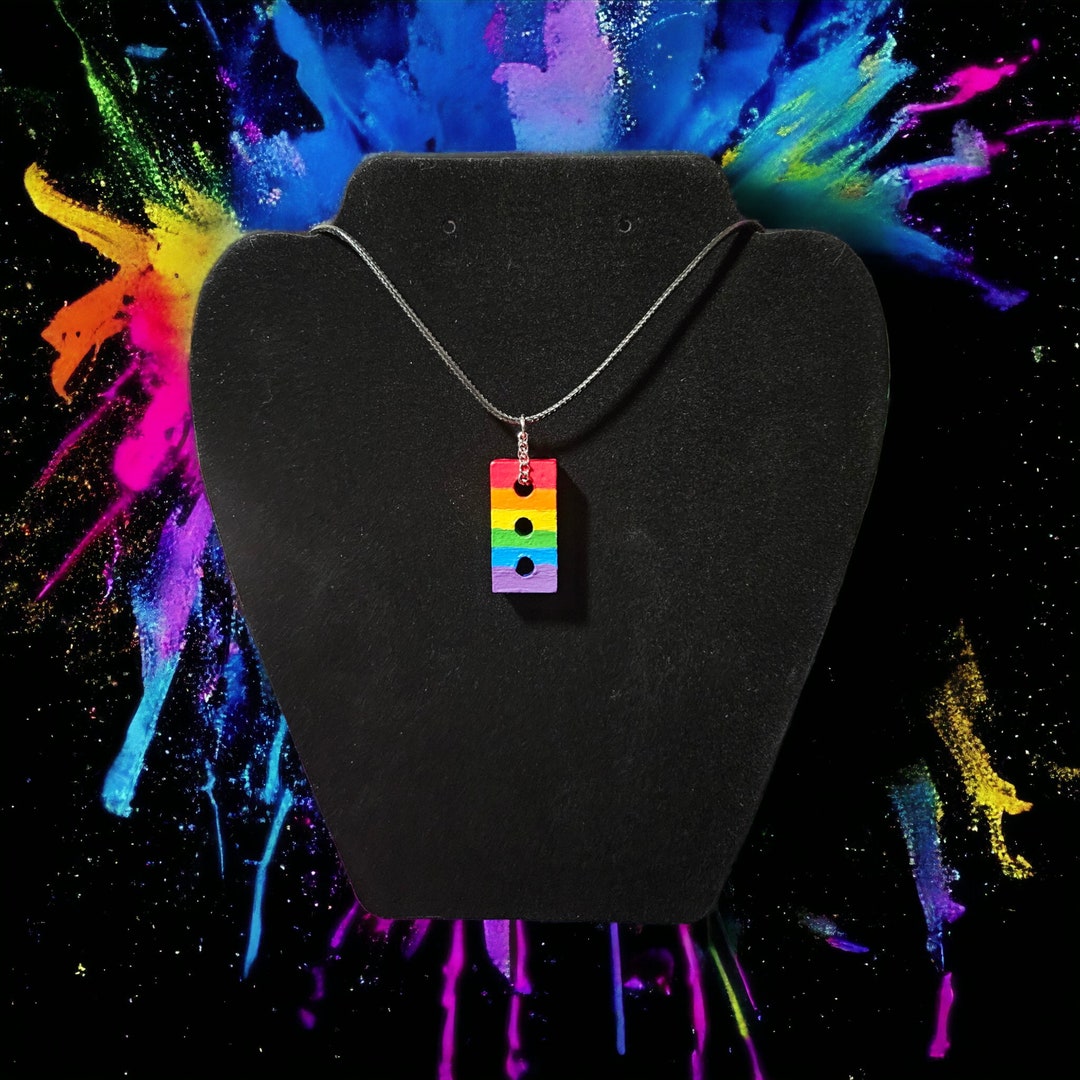 Traditional Rainbow Pride Brick Necklace || LGBTQIA Queer Red Orange ...