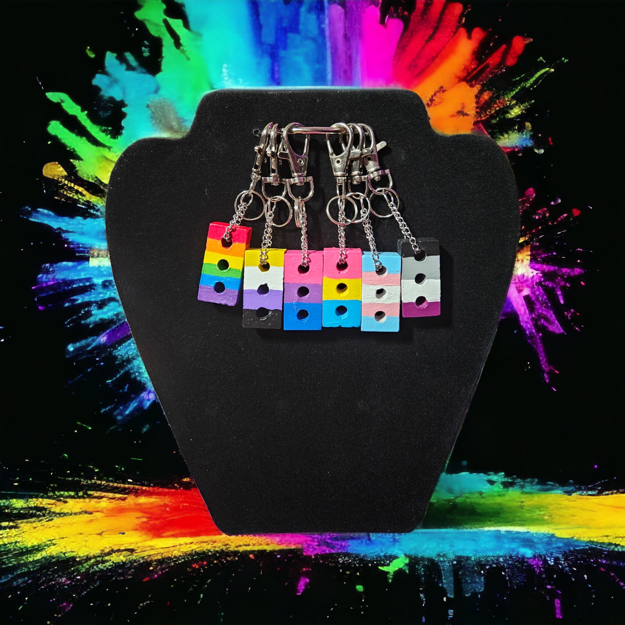 Pansexual Pride Brick Keychain LGBTQIA Pansexual Queer Pink Yellow Blue ...