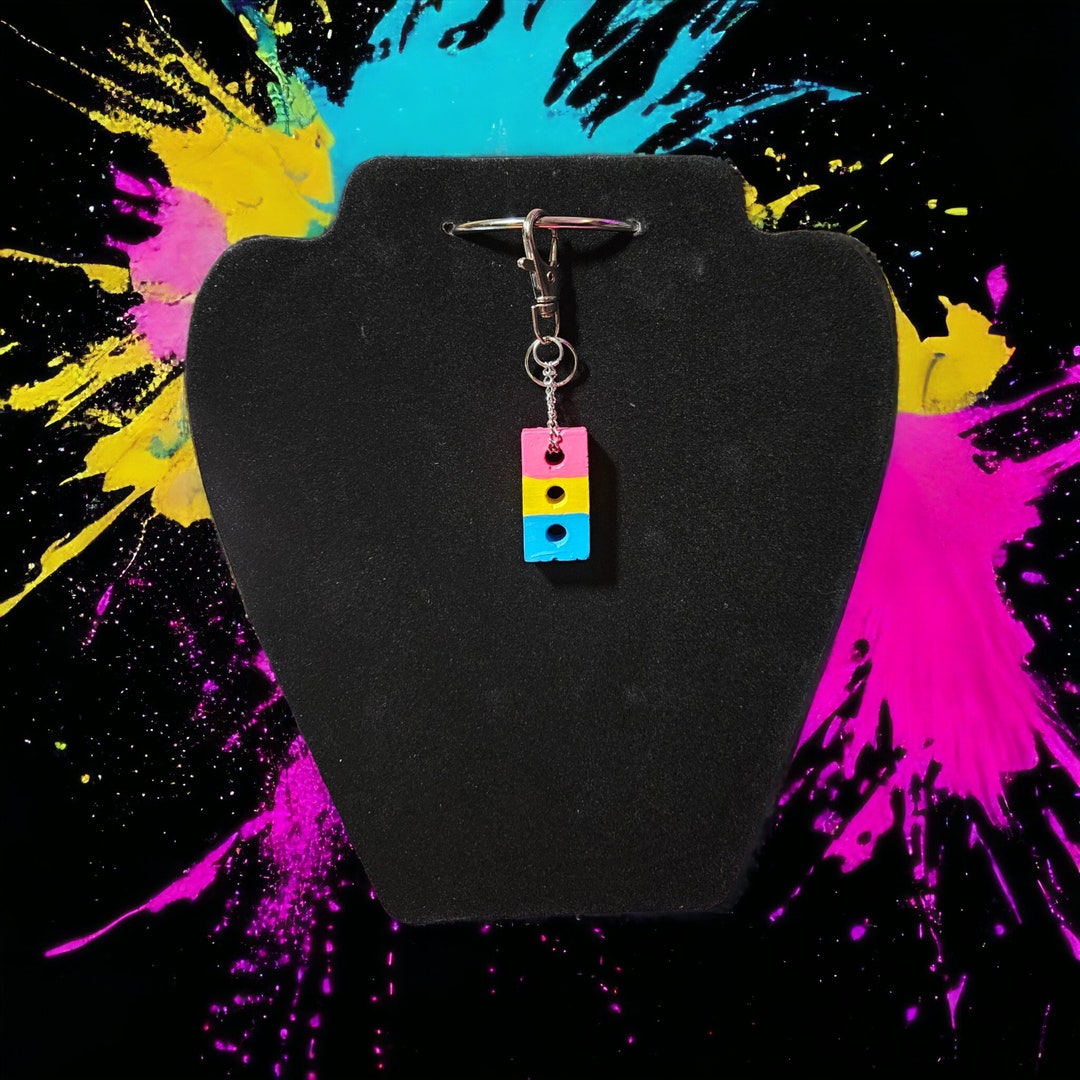 Pansexual Pride Brick Keychain || LGBTQIA Pansexual Queer Pink Yellow ...