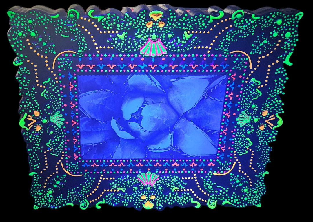 Black Light Picture Frame || Hand Painted Psychedelic Trippy Hippy ...
