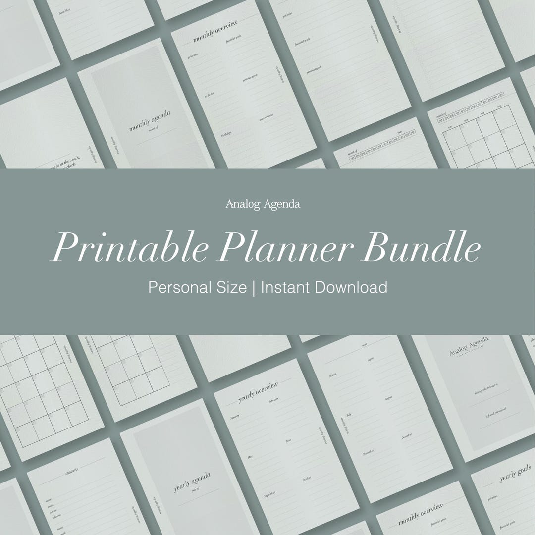 Printable | Planner | Personal Size | Undated | Bundle | Digital ...