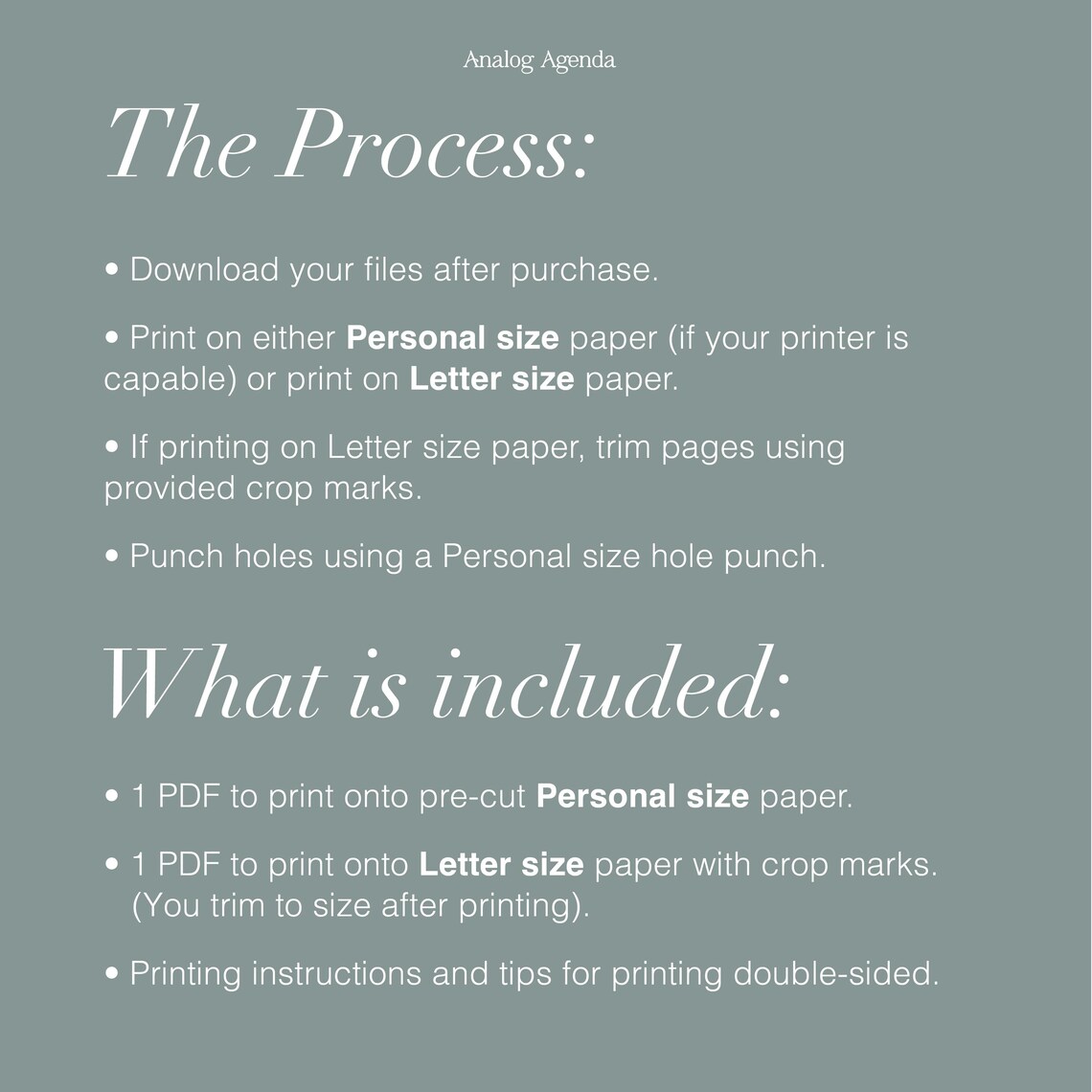 Printable | Planner | Personal Size | Undated | Daily Diary | Digital ...