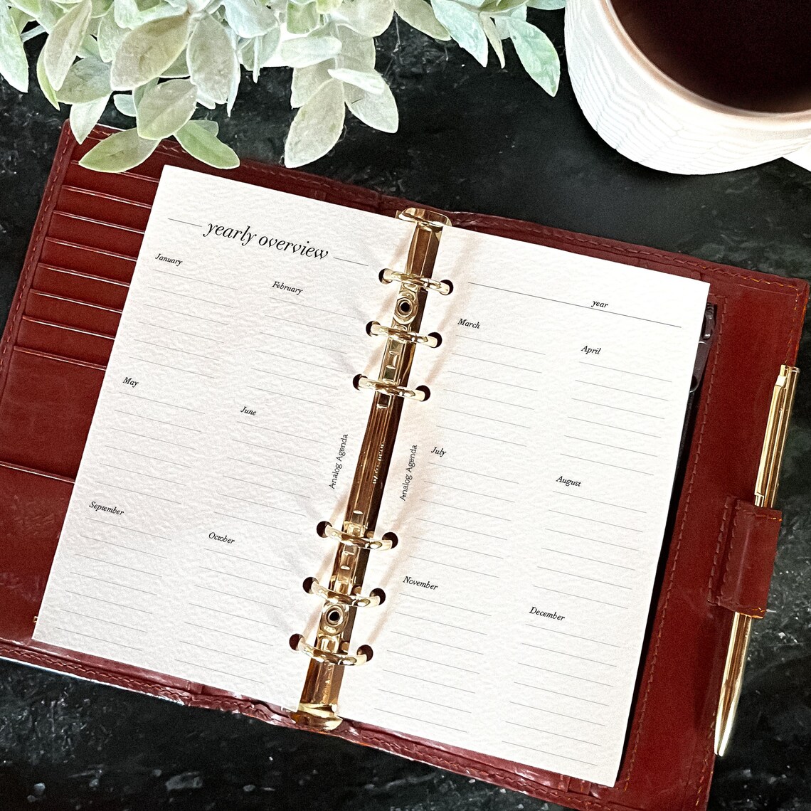 Printable | Planner | Personal Size | Undated | Year on Two Pages ...