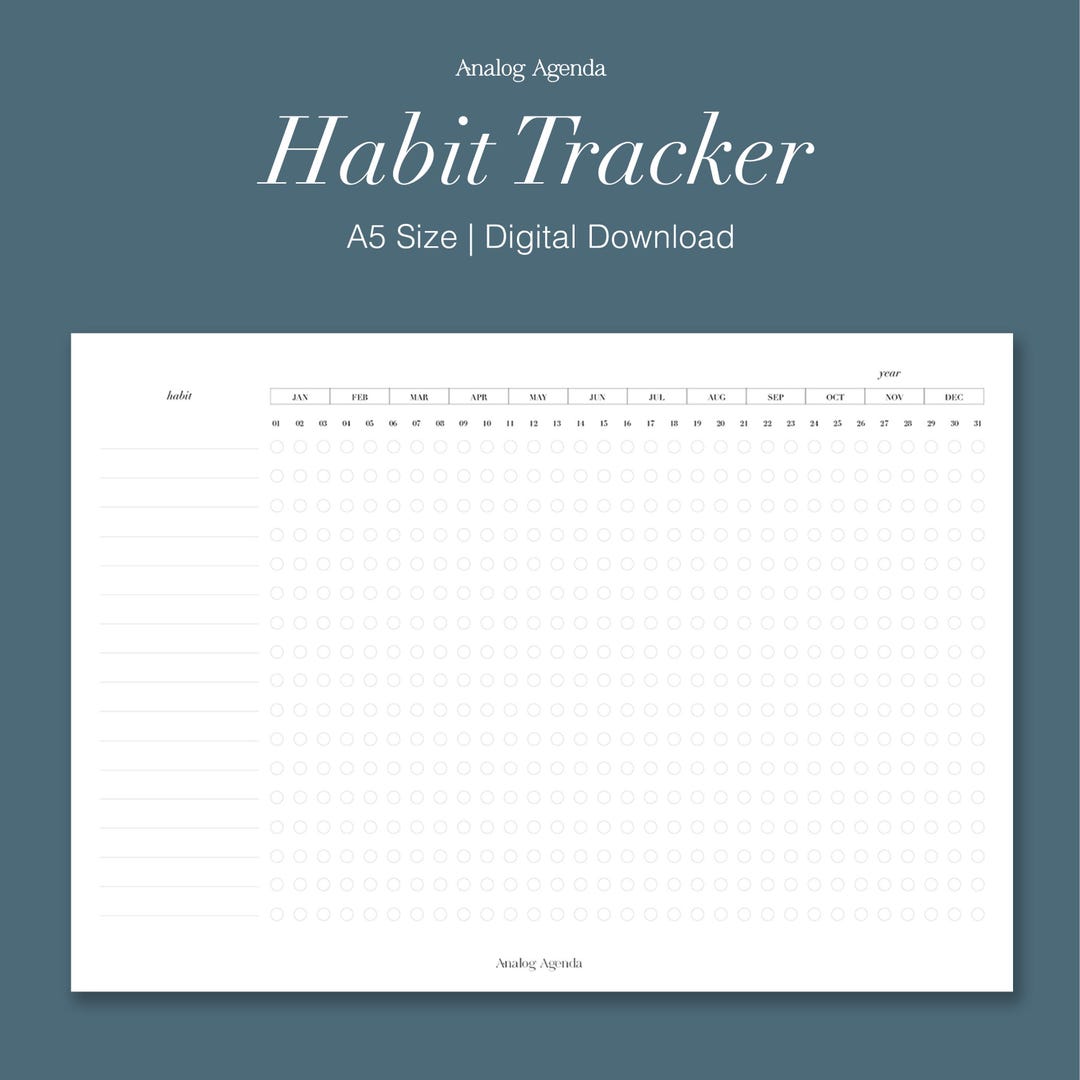 Printable | Habit Tracker | A5 Size | Undated | Digital Download PDF - Etsy