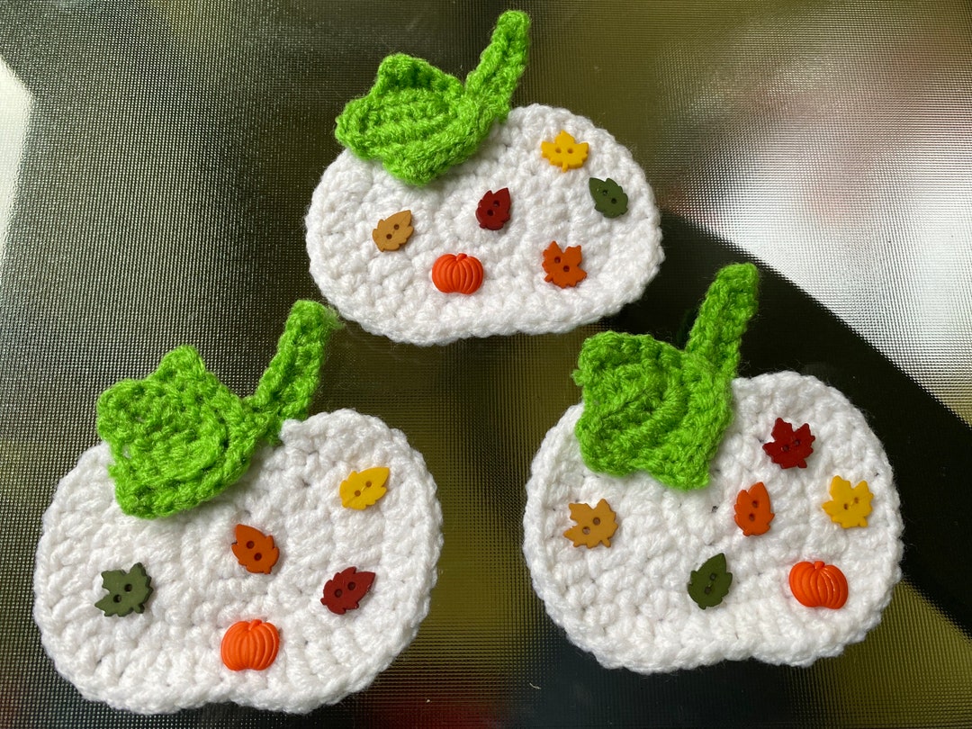 Set of 3 Crocheted Pumpkin Fridge Magnets-autumn - Etsy