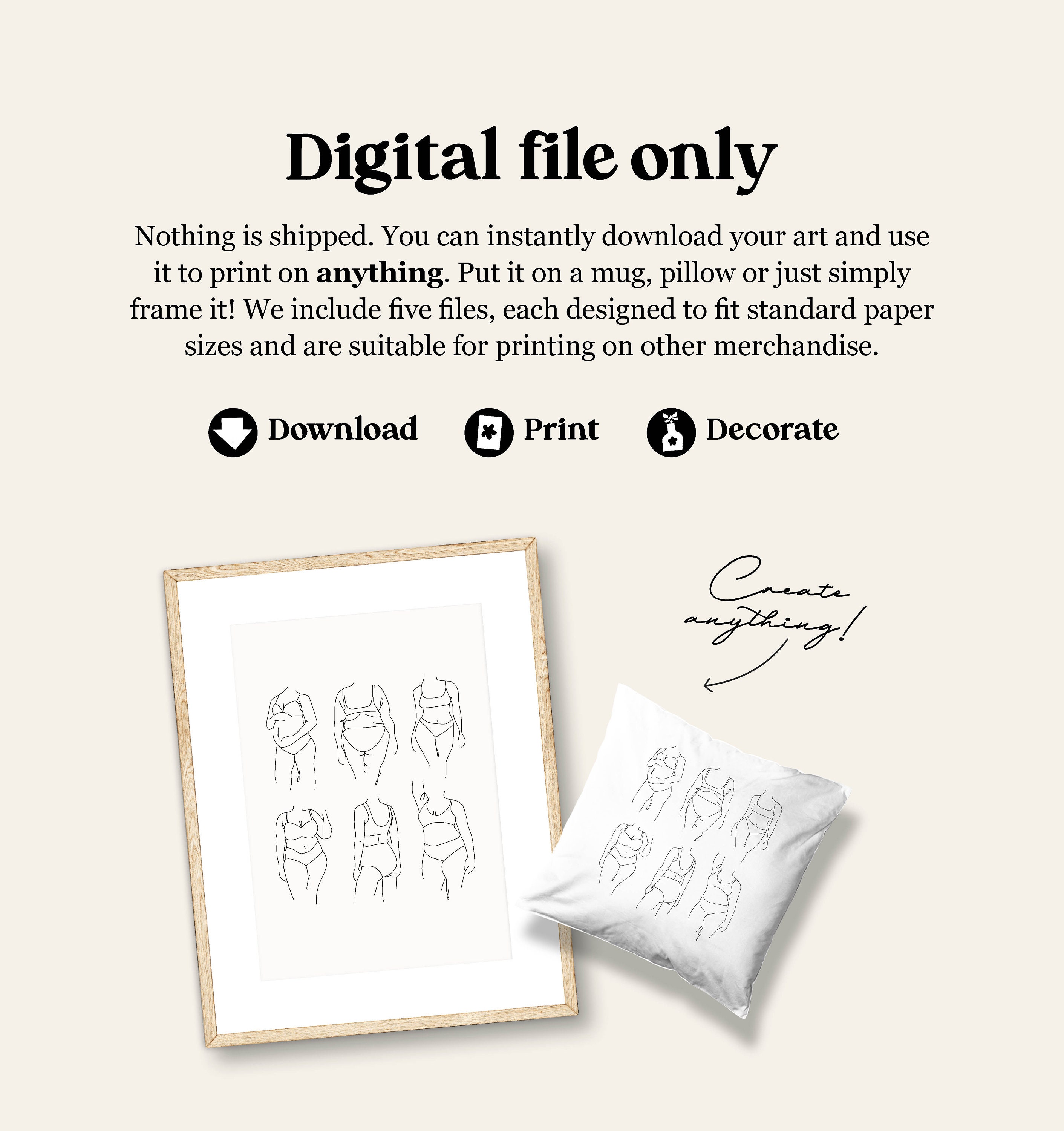 Body Positive Line Art Instant Download Printable File All - Etsy