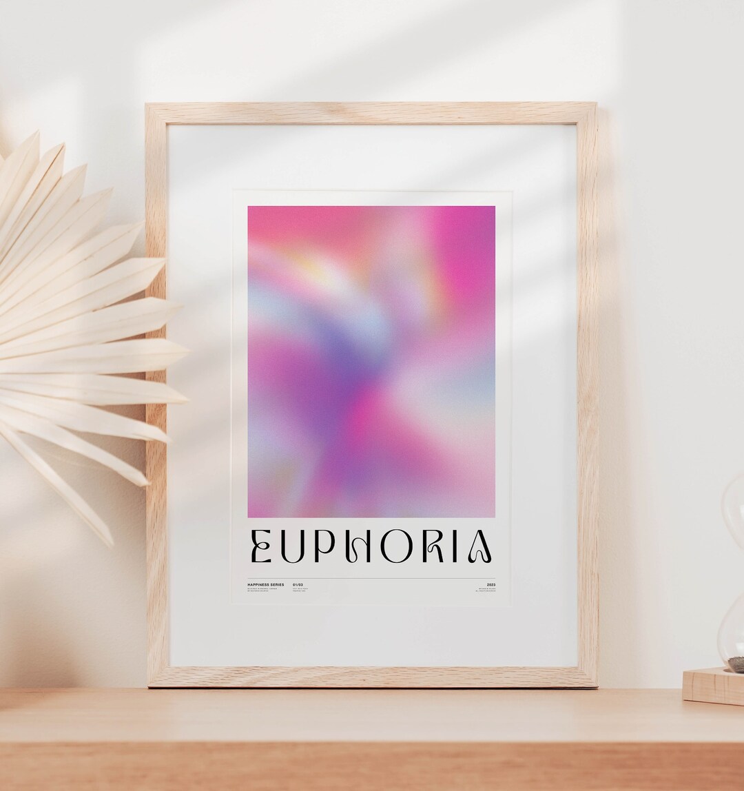Euphoria Grainy Gradient Poster, Digital Print, Wall Art, Mindfulness ...