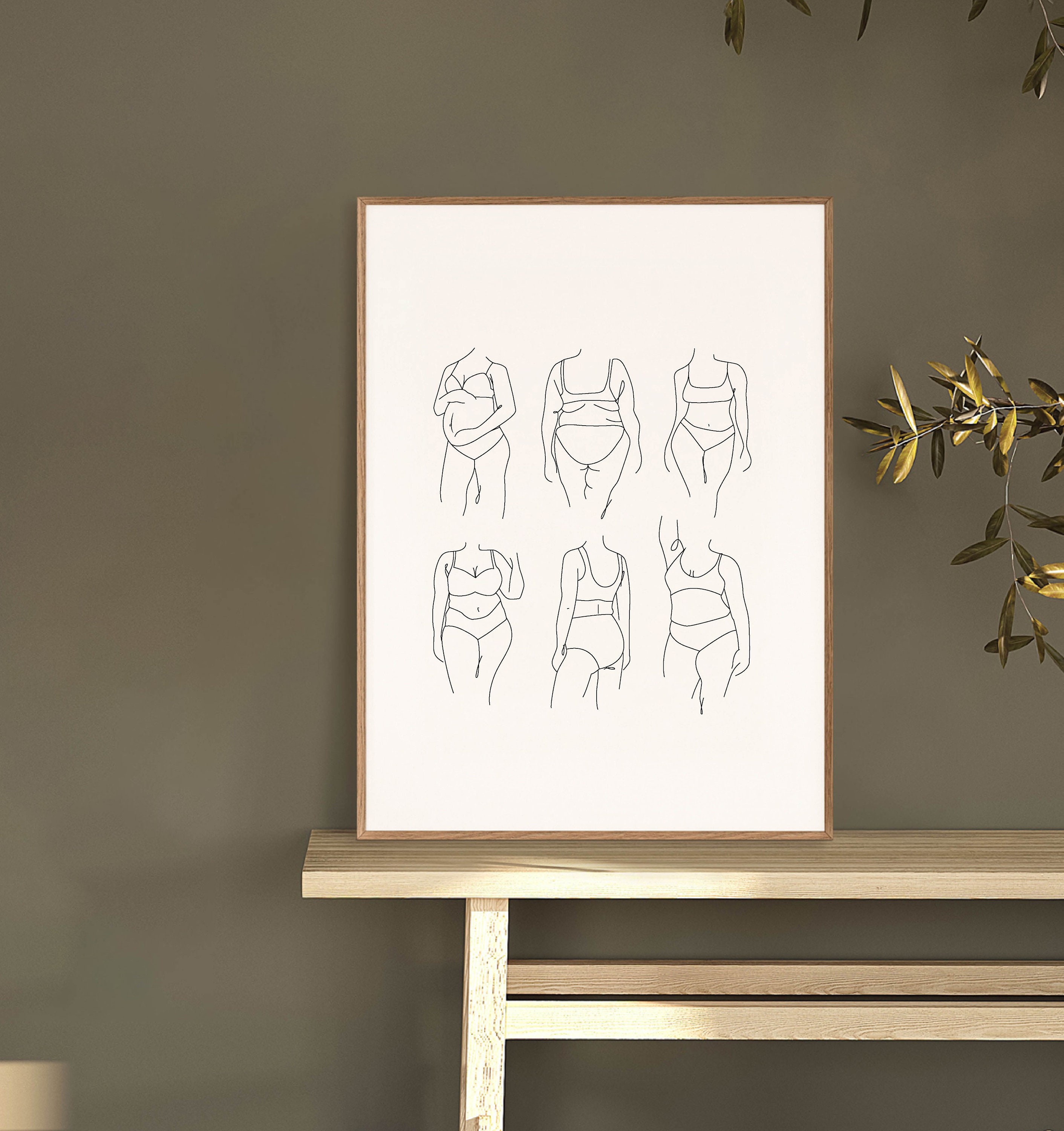 Body Positive Line Art, Instant Download Printable File, All Bodies Are ...