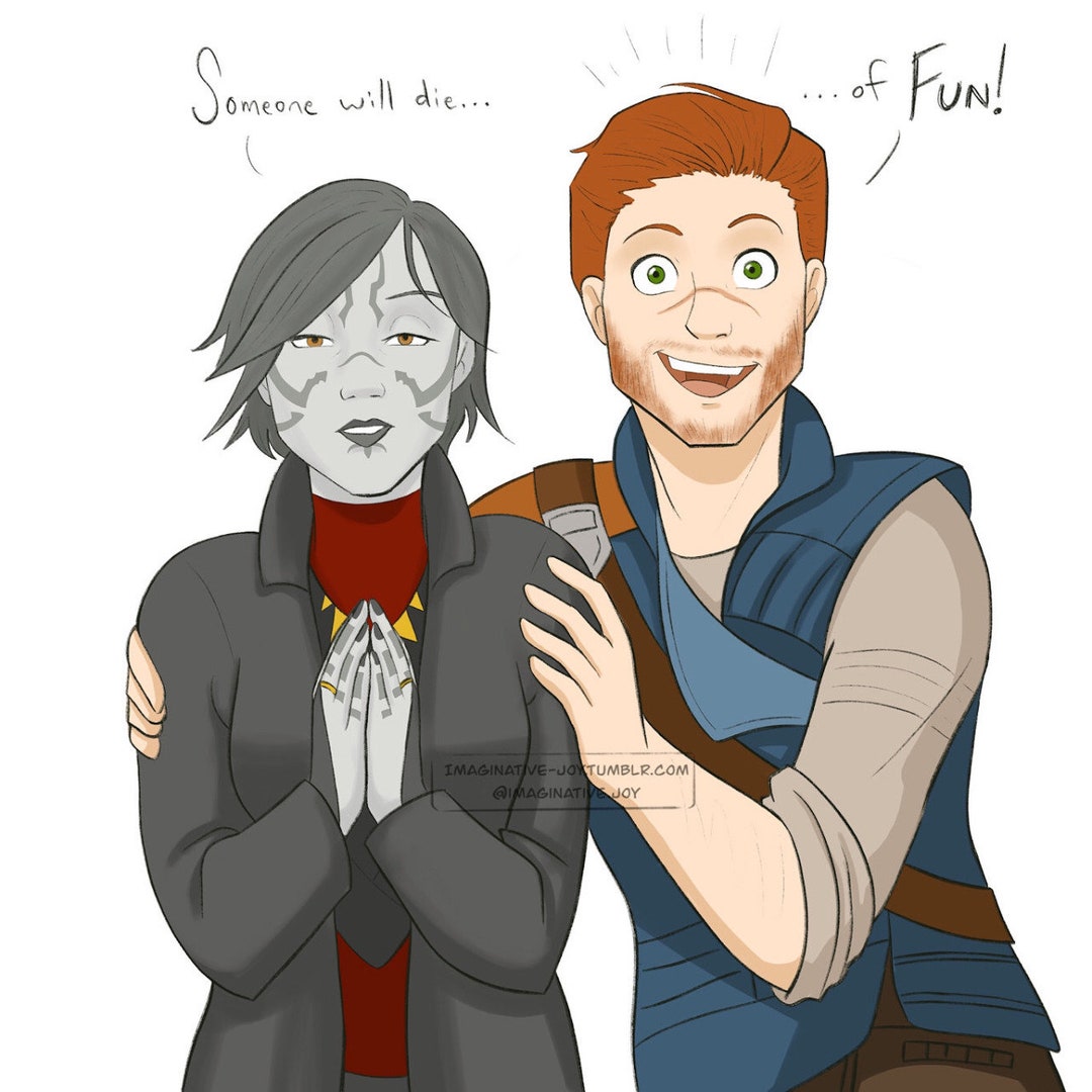 Nightsister Merrin and Cal Kestis Cute Sticker - Etsy