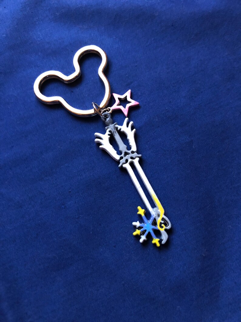 Kingdom Hearts Keyblade Keychains Hand-painted With Charms - Etsy