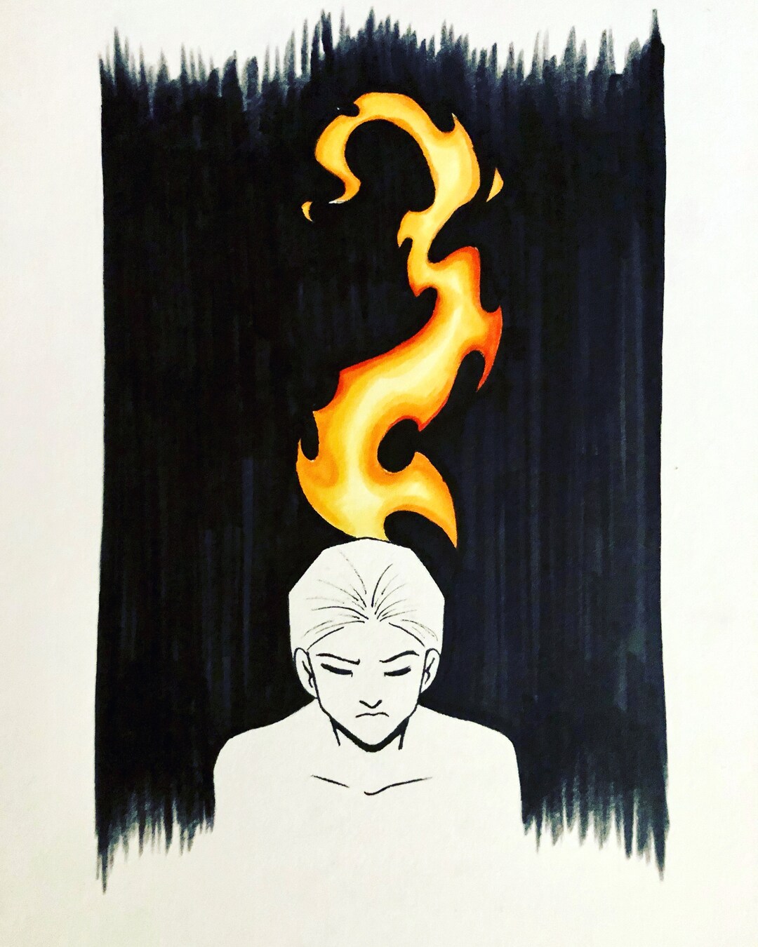 Fire in Her Hair Original Ink Drawing - Etsy