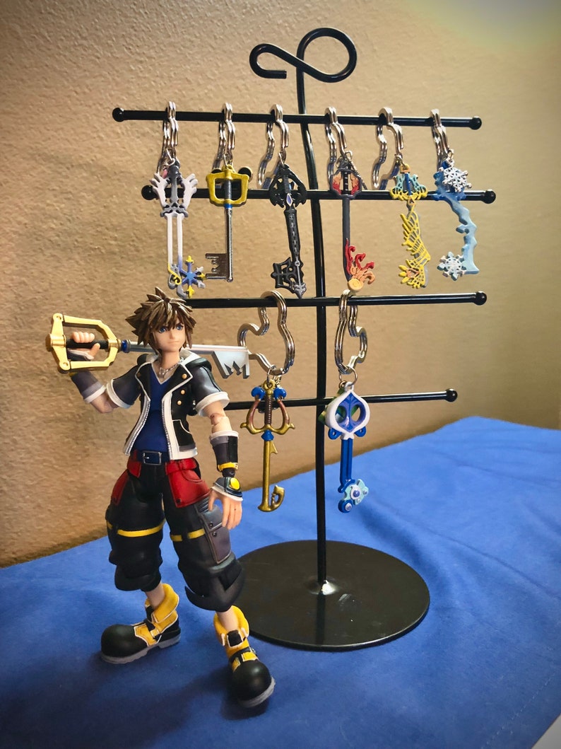Kingdom Hearts Keyblade Keychains Hand-painted With Charms - Etsy