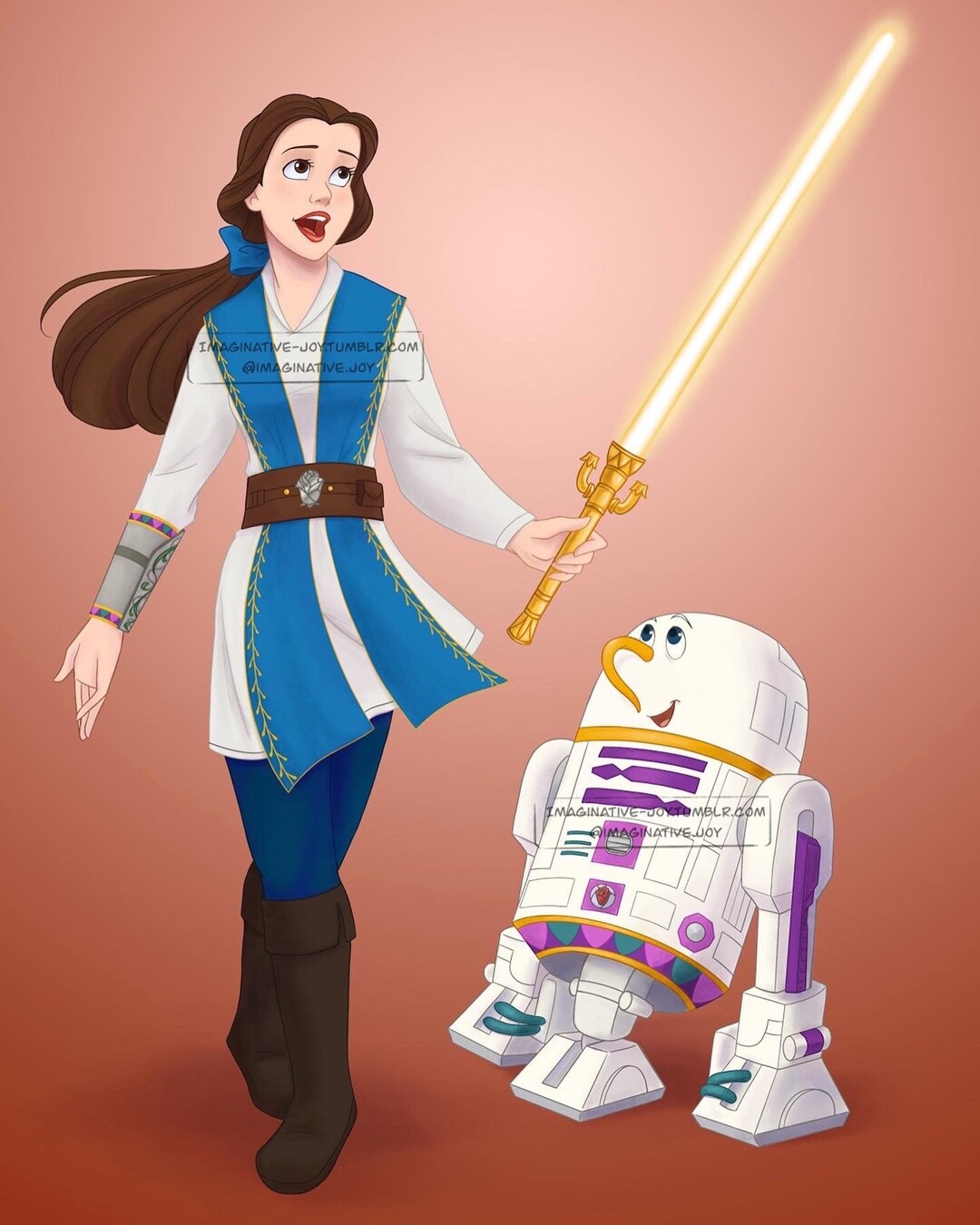 Jedi Knight Belle Art Print - Beauty and the Beast - Etsy