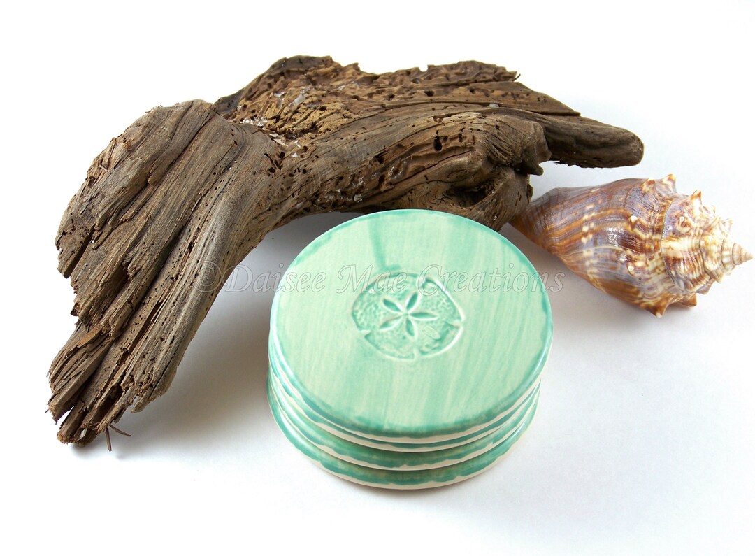 Sand Dollar Coasters Set of 4 Drink Coasters Beach Coasters Ceramic ...