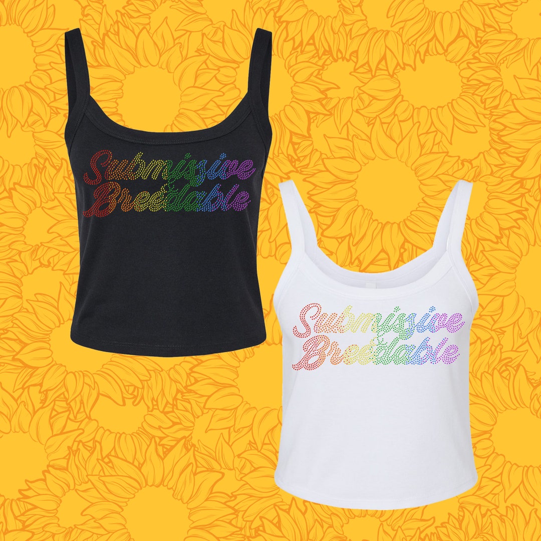 Submissive and Breedable Rainbow Spangle Shiny Crop Tank Top - Etsy