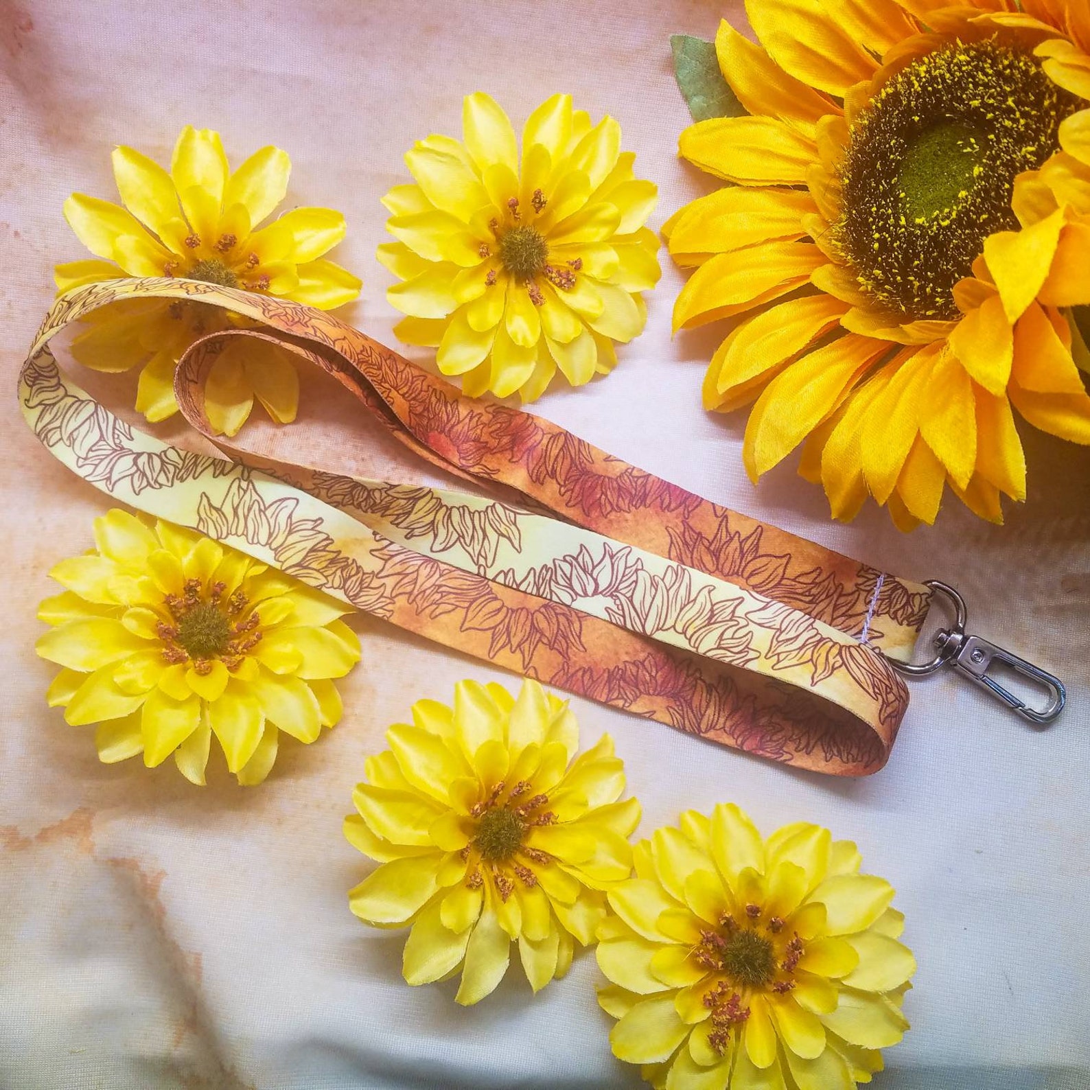 Sunflower Lanyard 2cm x 90cm Metal Hook | Etsy