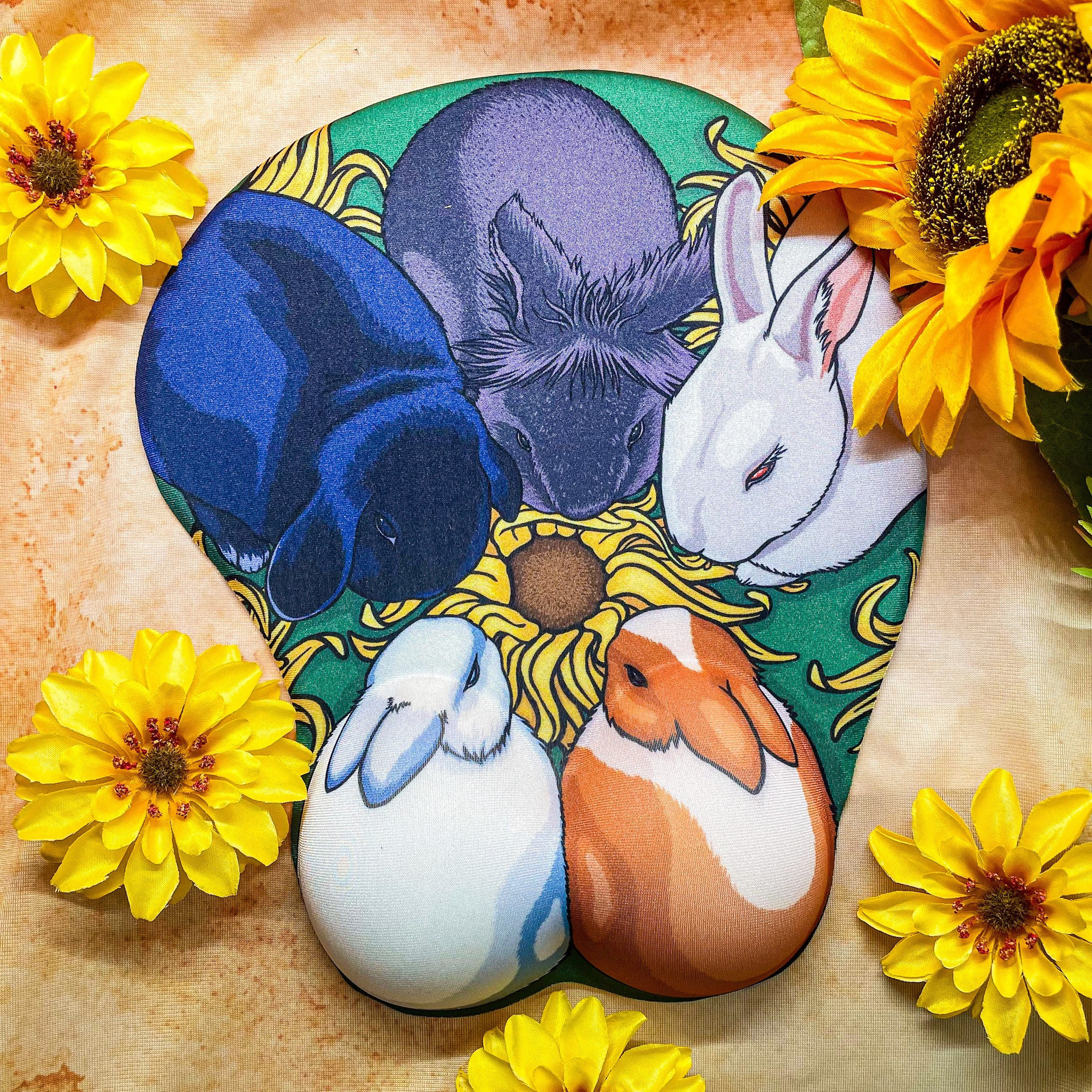 Bunny Sunflower 3D Mousepad - Etsy