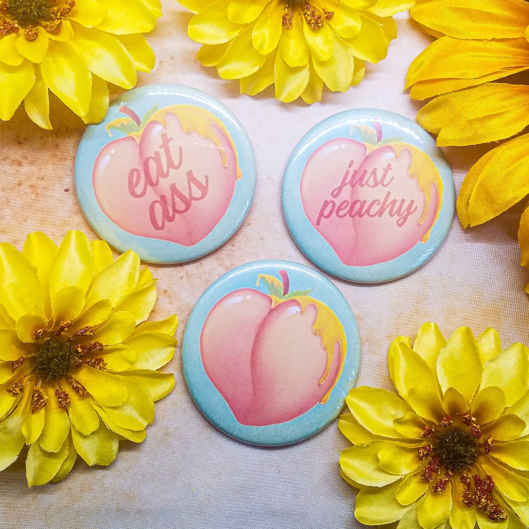 Peach Pocket Mirror 2.25" Set - Etsy