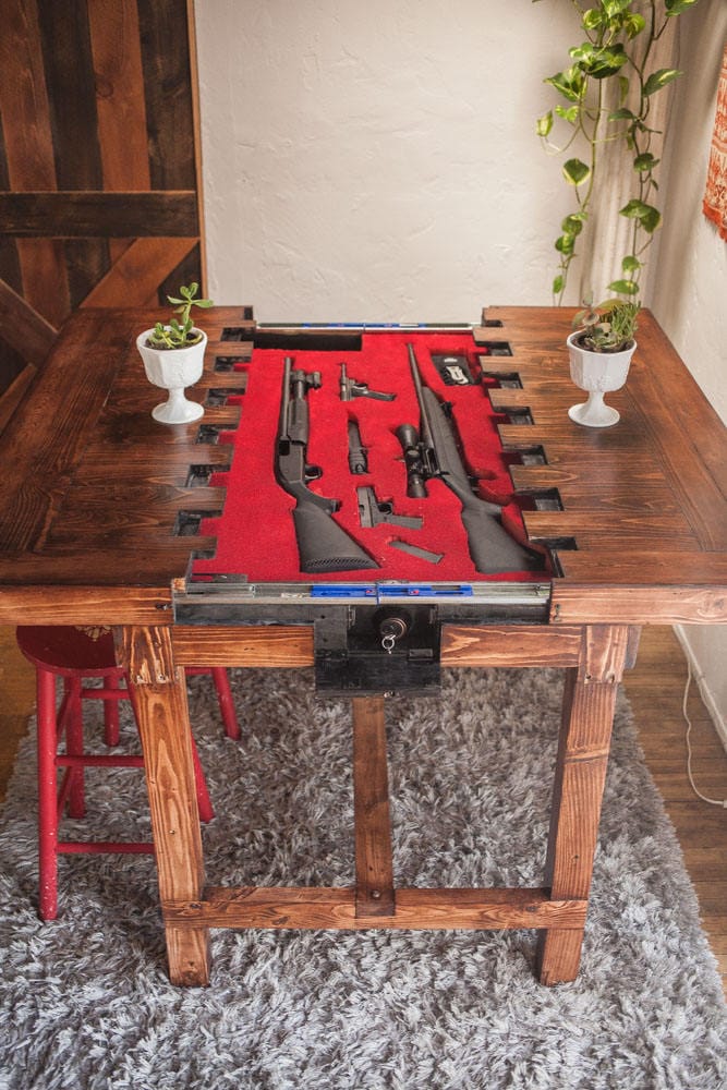 Counter Height Secret Compartment Table for Storing Guns MADE TO ORDER ...