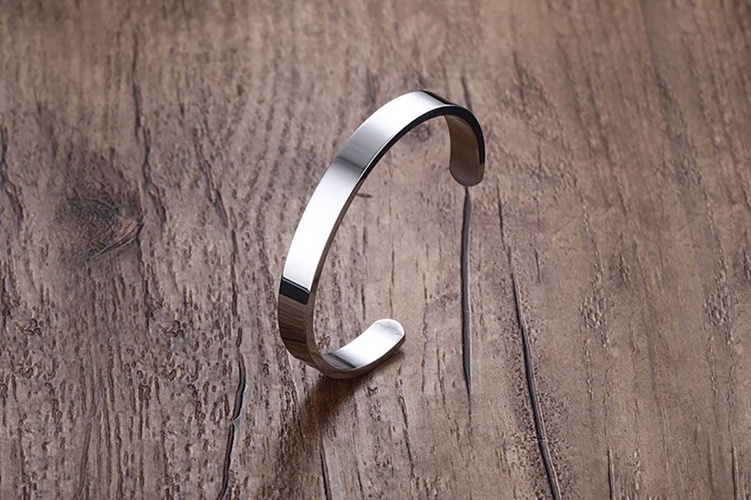 Stainless Steel Cuff Bangle Bracelet Link ID Bracelet Custom Free ...