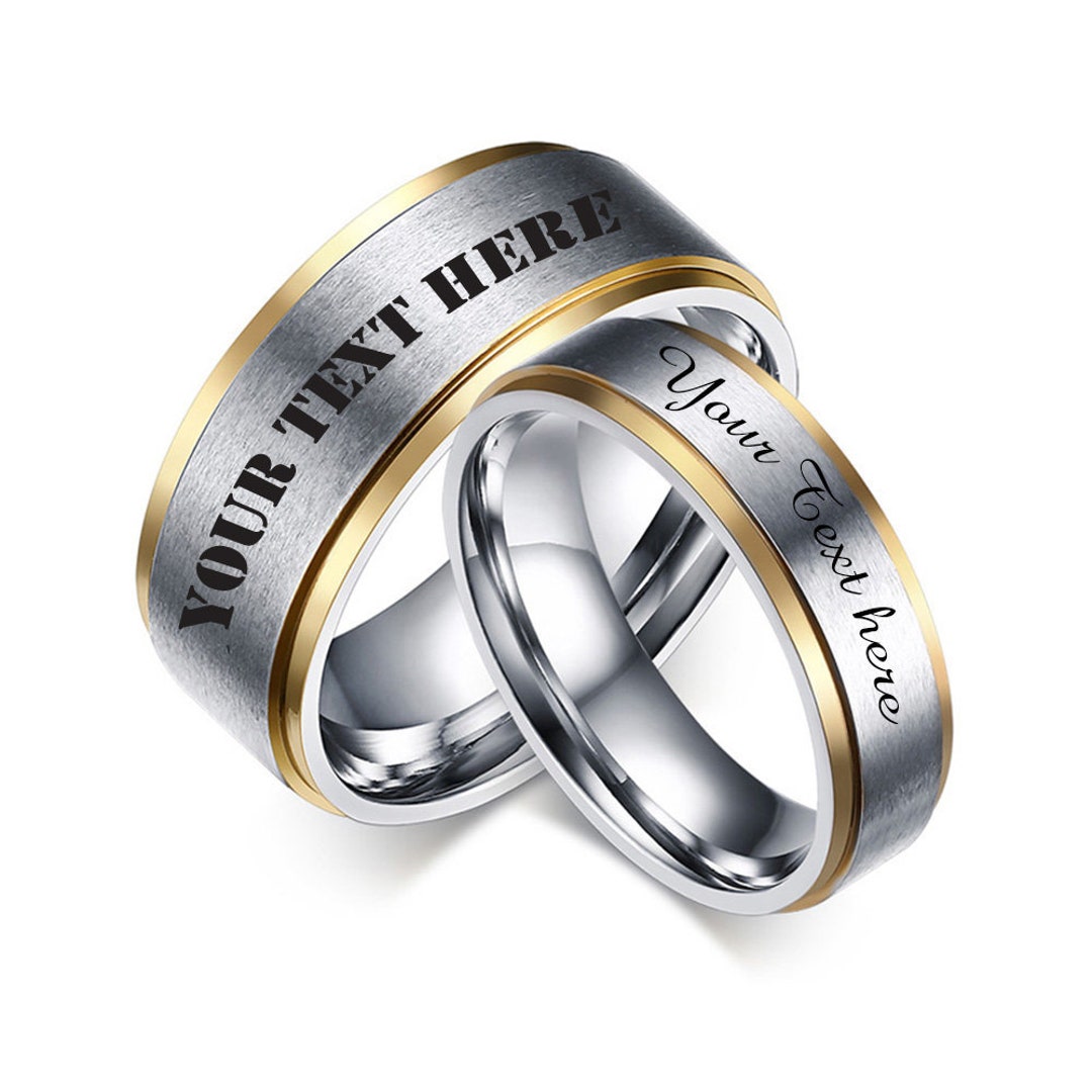 Free Engraving Personalized Custom Stainless Steel Plain Band - Etsy