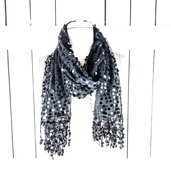 Sequin Scarf - Etsy