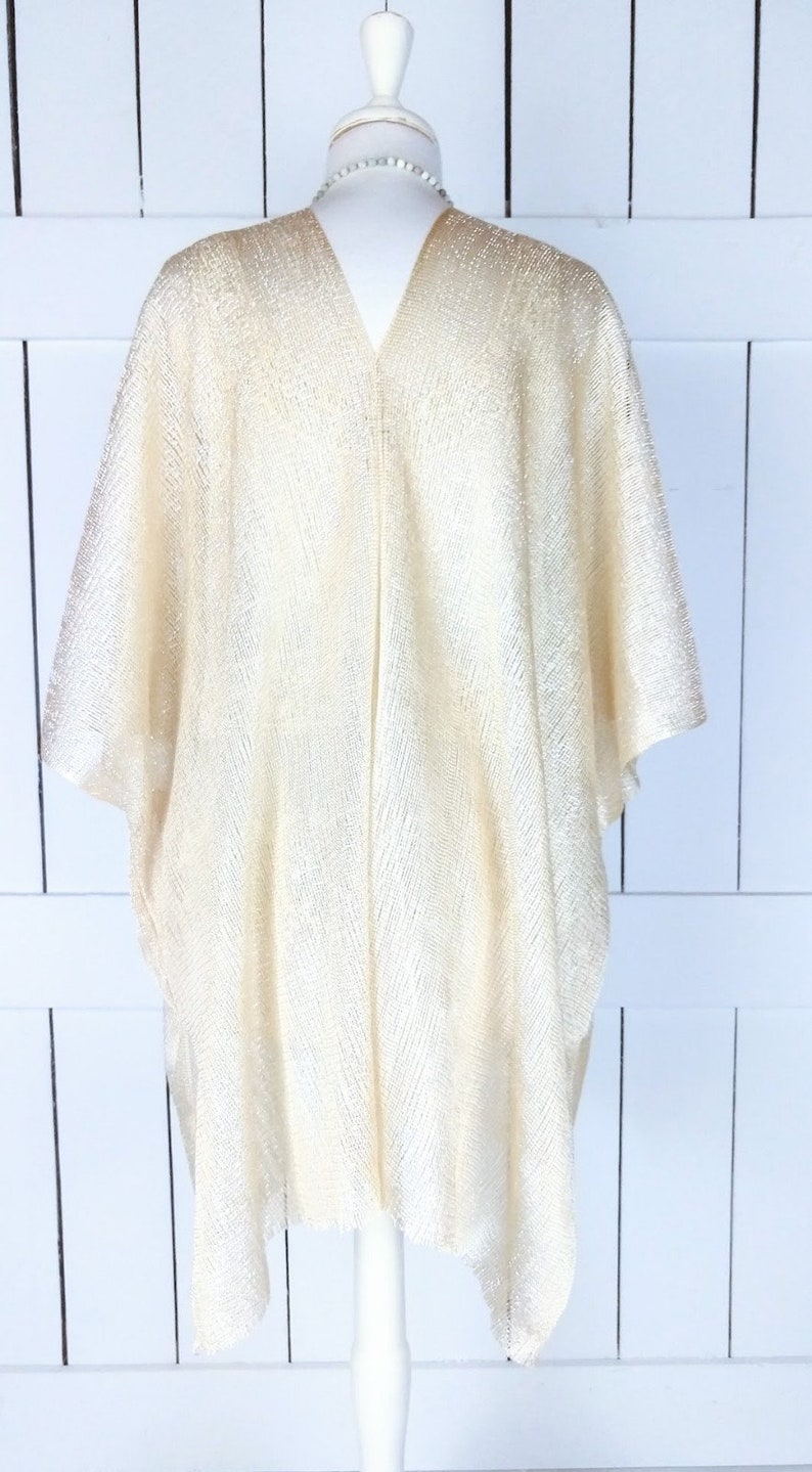 Light Gold Metallic Mesh Kimono Cover up Jacket With Custom - Etsy