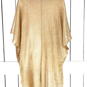 Gold Metallic Mesh Kimono Cover up Jacket With Custom Sleeve - Etsy