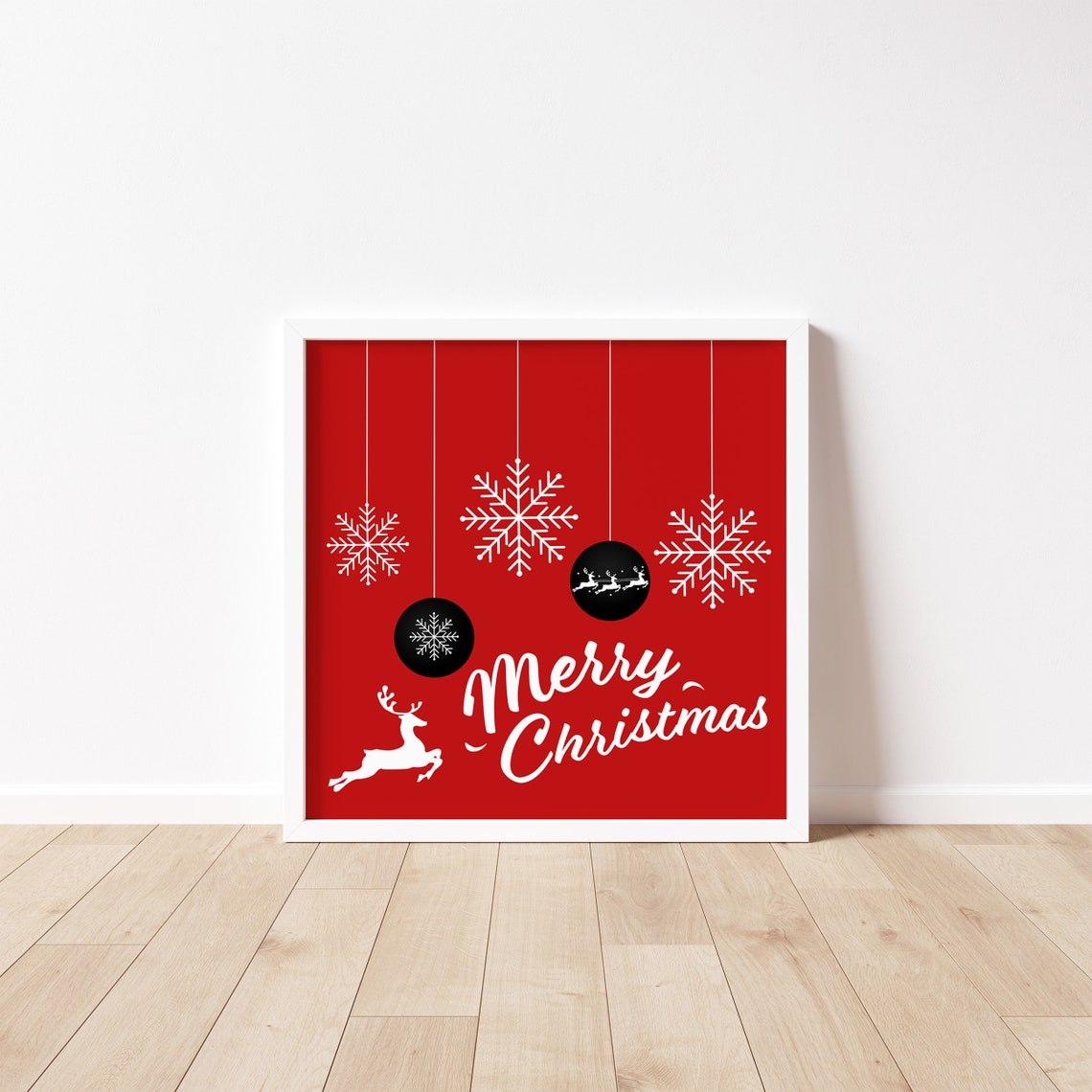 Merry Christmas Wall Decor Winter Poster Art Christmas Art - Etsy