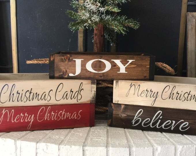 Rustic Christmas Centerpiece Christmas Card Holder Wood Box Holiday ...