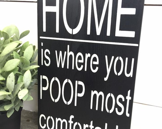 Rustic Bathroom Sign Rustic Wood Sign Poop Sign Bathroom Decor Rustic ...