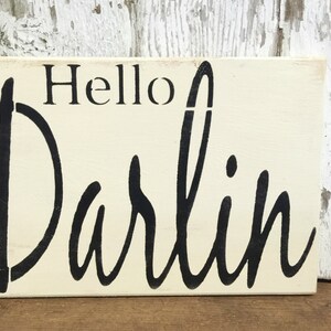 Hello Darlin Wood Sign Rustic Wood Sign Rustic Wood Wall - Etsy