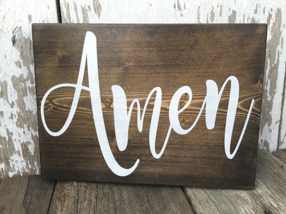 Rustic Farmhouse Wood Amen Sign Inspirational Wall Hanging | Etsy