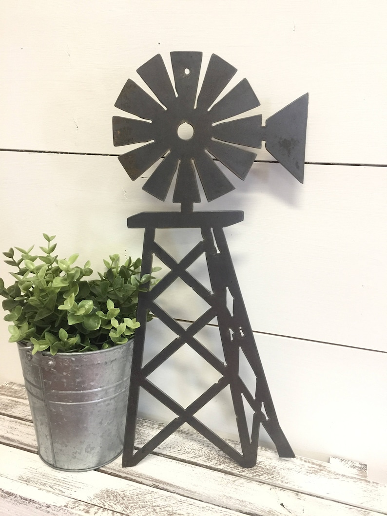 Metal Windmill Wall Decor Rustic Industrial Decorations | Etsy