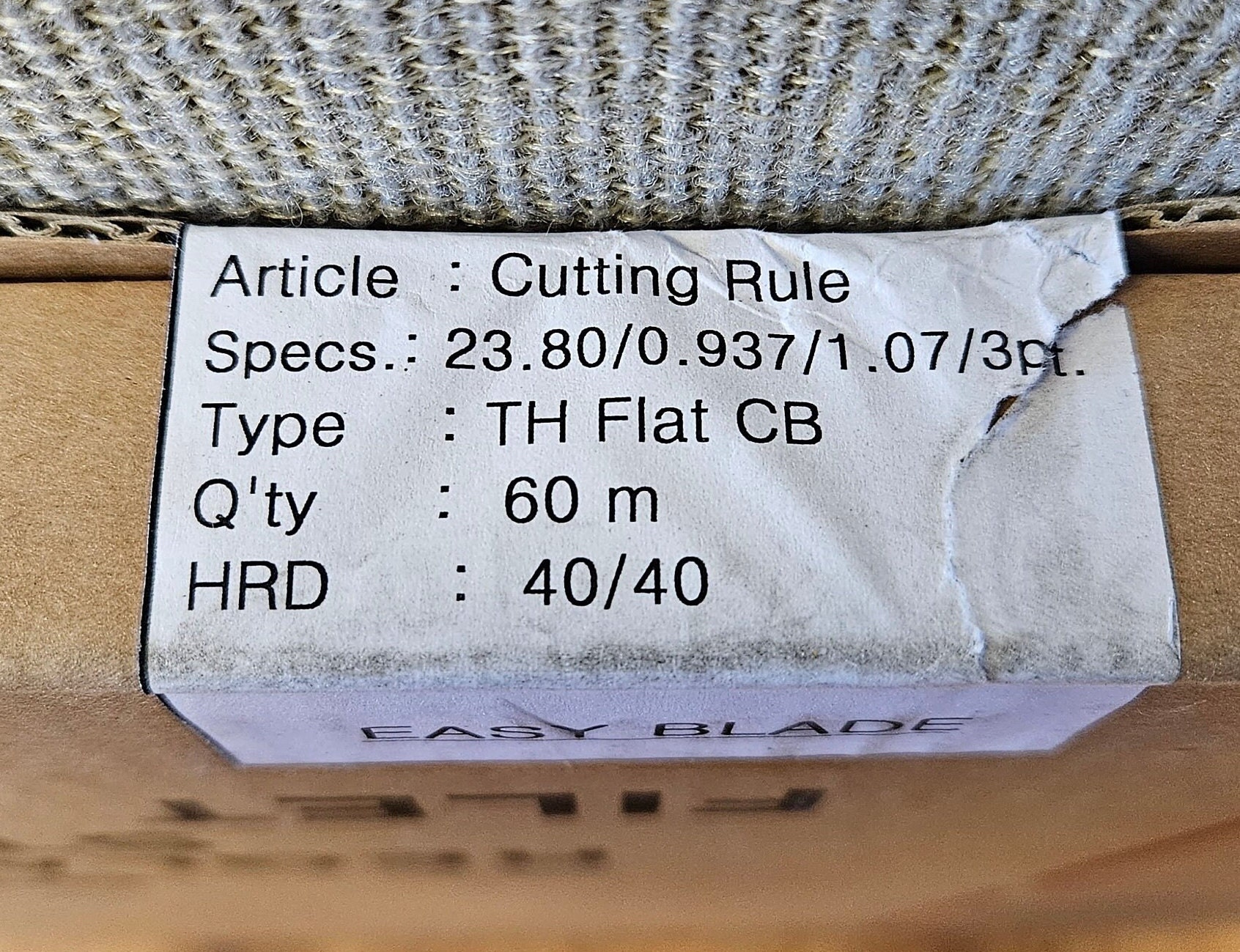 3pt. 0.937" Center Face Bevel (CF) Steel Rule Blade for Cutting Dies ...