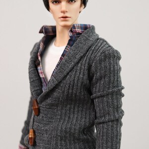 Msd_two-tone Gray Cardigan - Etsy