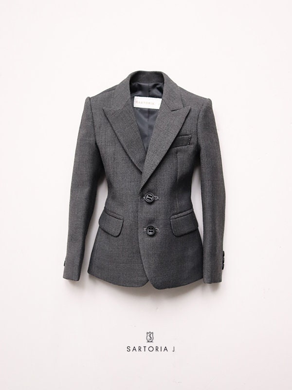 Msd_charcoal Wide Peak Lapel Jacket | Etsy